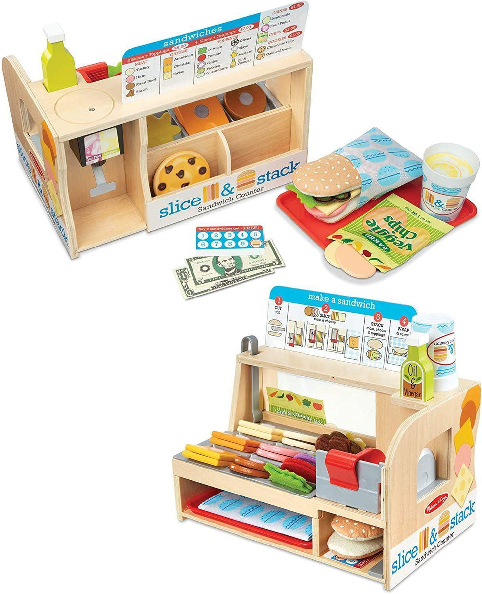 Melissa & Doug 41650 Wooden Slice & Stack Sandwich Counter | Buy Online ...