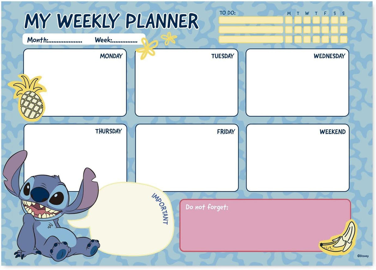Disney Stitch Tropical A4 Weekly Planner – TOYBOX