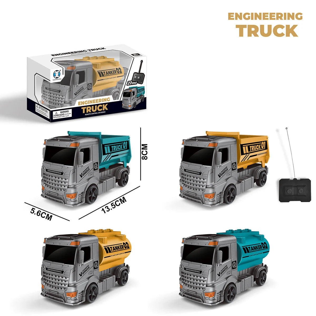 Mini 2-Channel RC Remote Controlled Construction Truck - Assortment ...