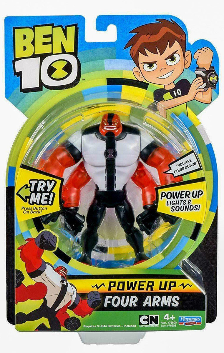 Ben 10 Deluxe Power Up Four Arms Action Figure Light & Sounds – TOYBOX