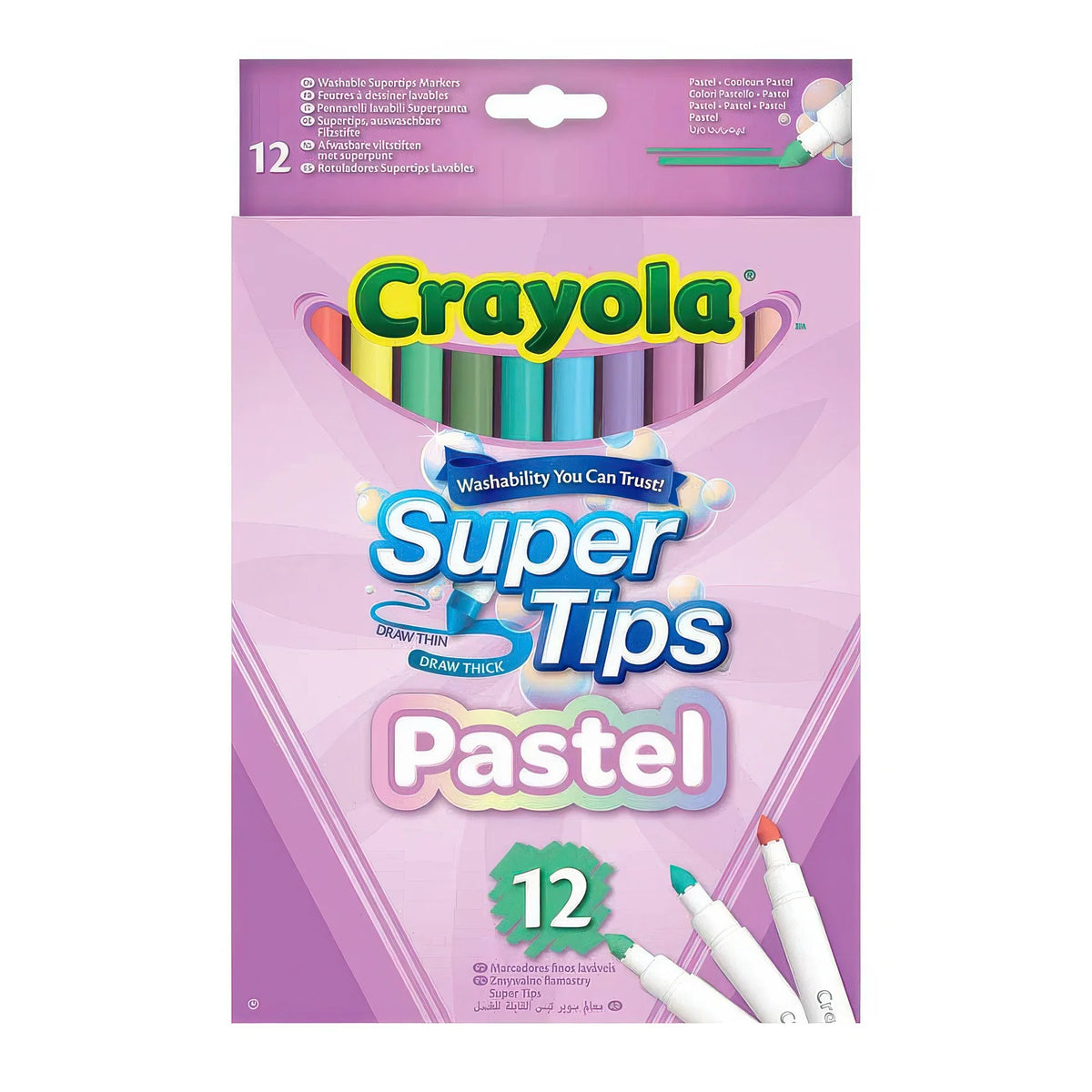 Crayola 12 Bright Supertips Pastel Edition Markers – TOYBOX