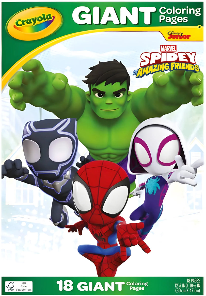 Crayola Spidey and Amazing Friends Giant Colouring Pages – TOYBOX