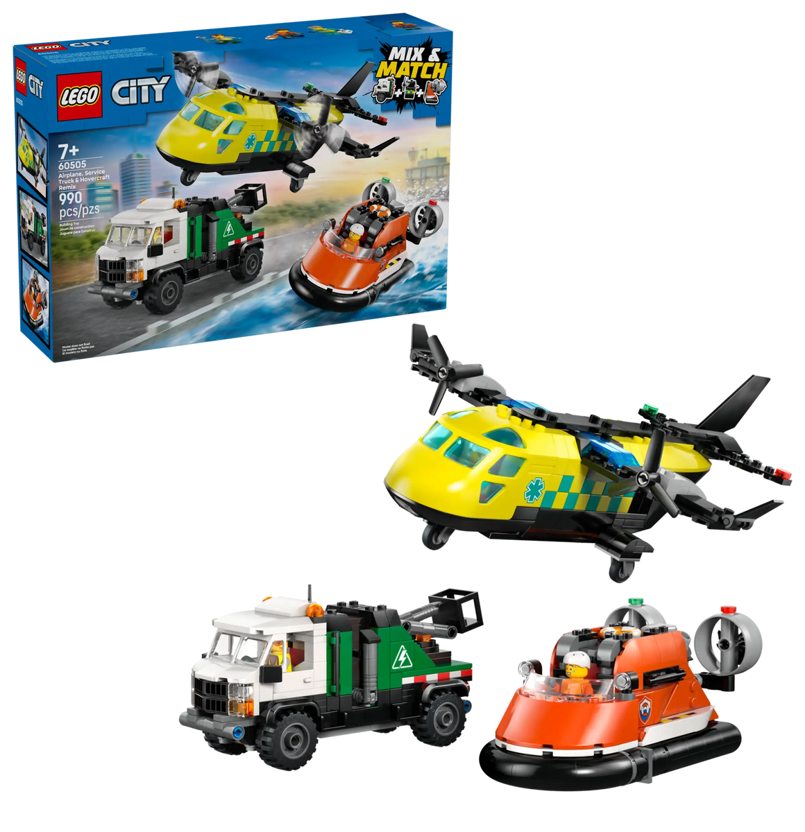 LEGO CITY 60505 Airplane, Service Truck & Hovercraft Remix ♥️ TOYBOX