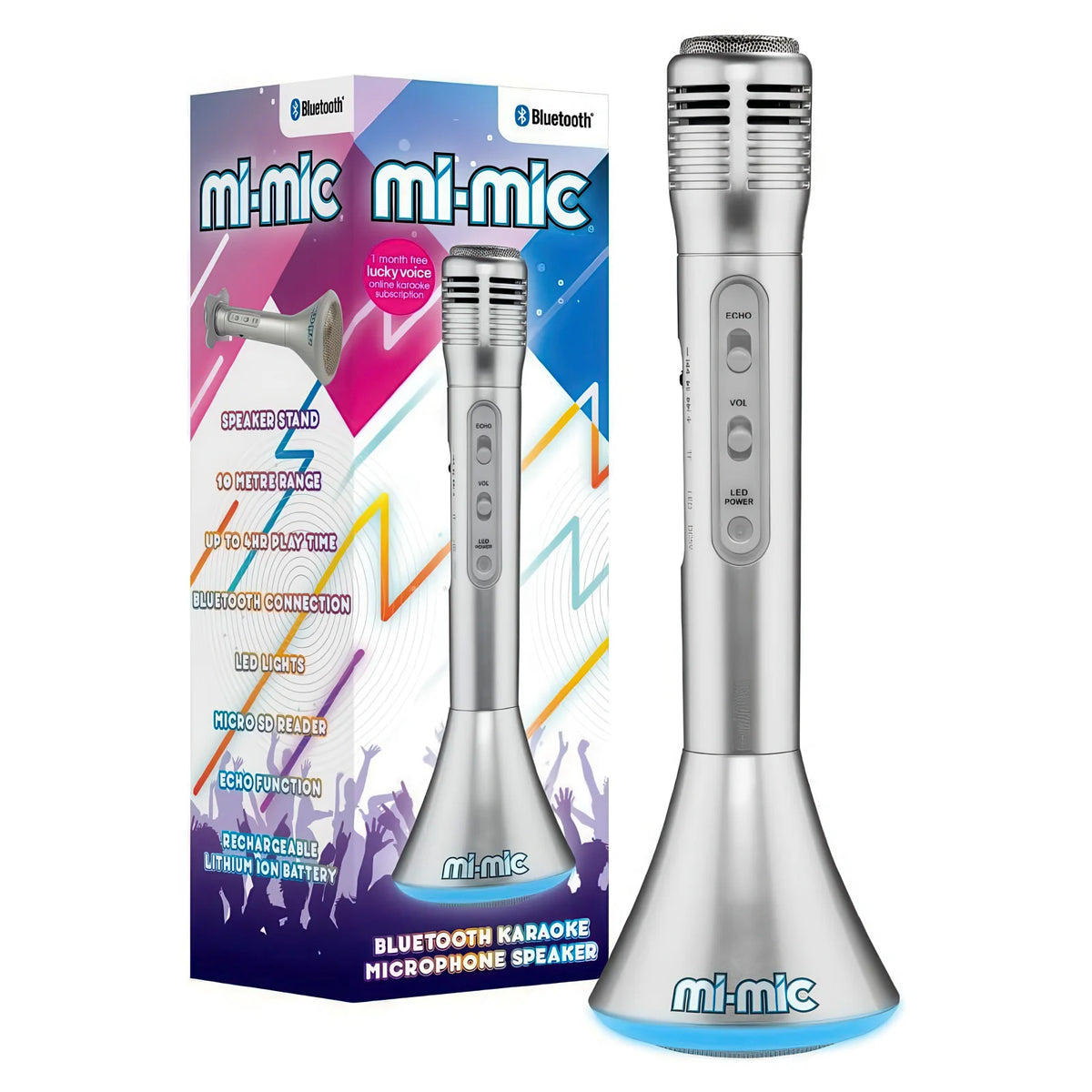 Mi-mic Portable Bluetooth Karaoke Microphone Speaker - Silver | Buy ...