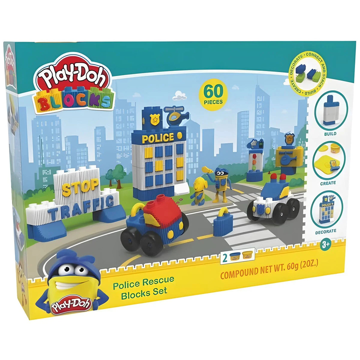 Play-Doh Police Car Set - Creative Building Blocks for Kids – TOYBOX