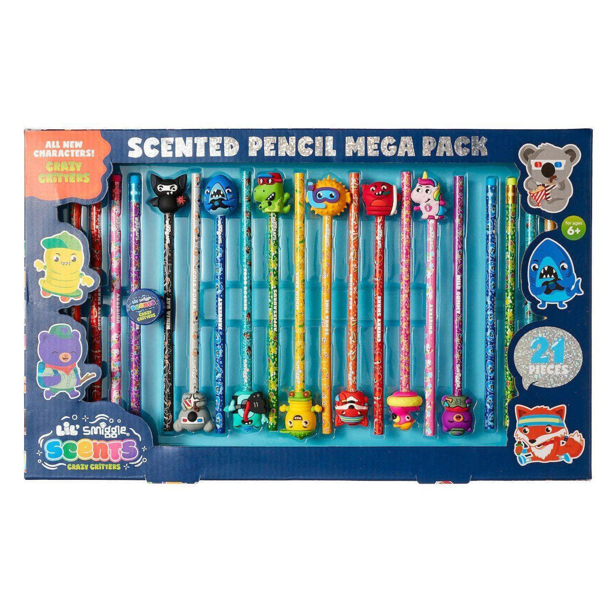 Smiggle Lil' Scent Crazy Critters Scented Pencil Mega Pack X21 | Buy ...