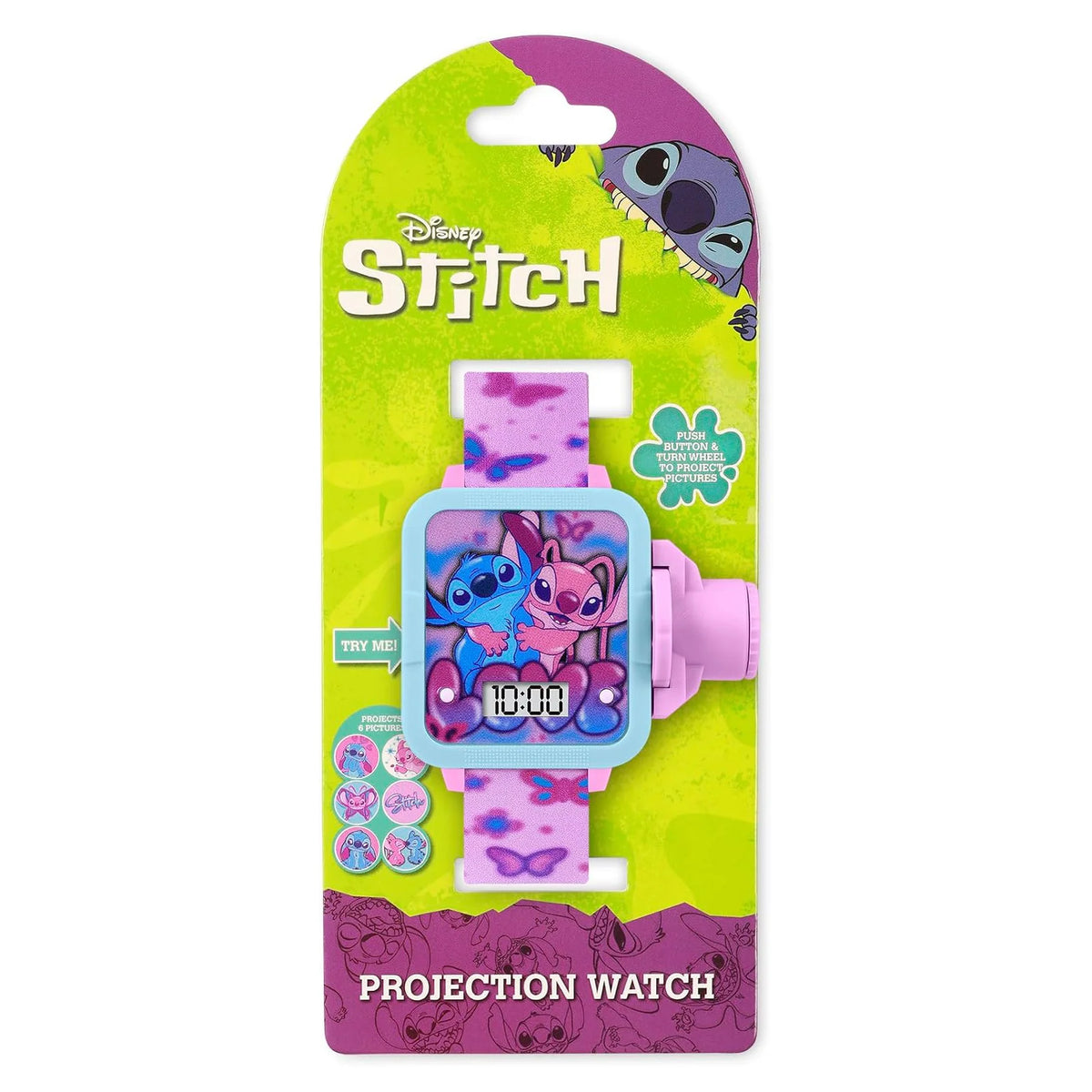 Stitch Angel Pink Adjustable Digital Projection Watch – TOYBOX