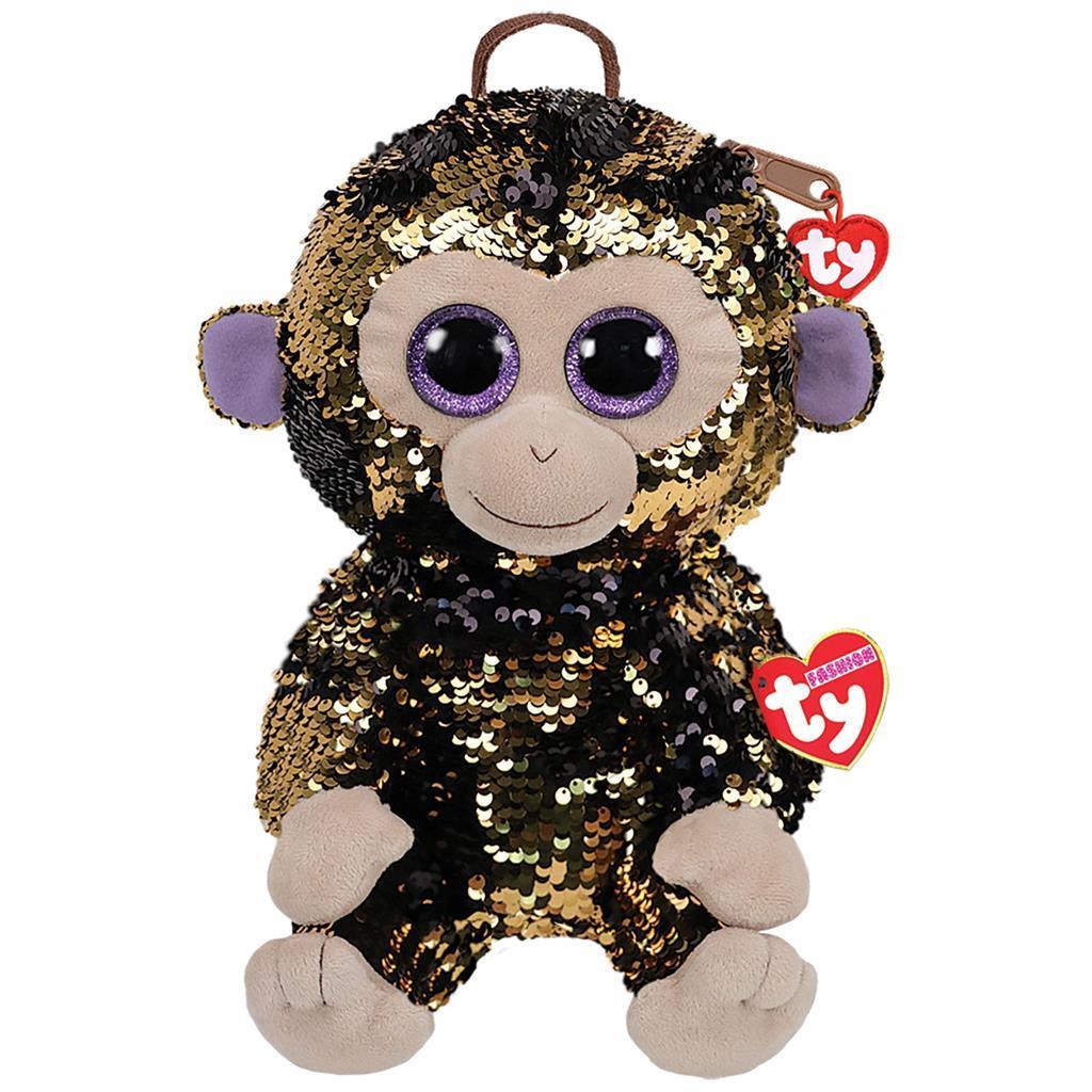 Ty Coconut The Monkey Sequin Backpack 33cm – TOYBOX