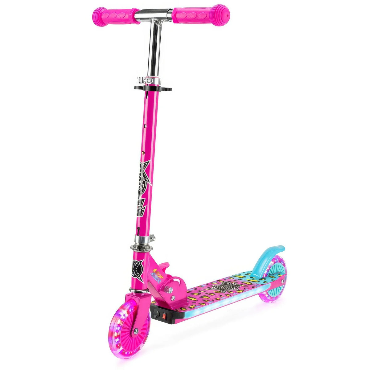 Xootz Wild Rider - Pink Leopard Light Up LED Scooter – TOYBOX
